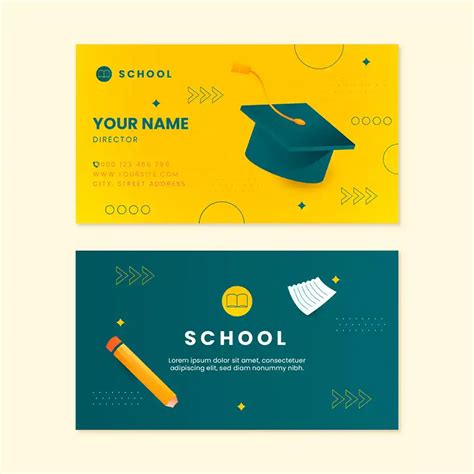 طرح لایه باز کارت ویزیت مدرسه خصوصی وکتور کارت ویزیت