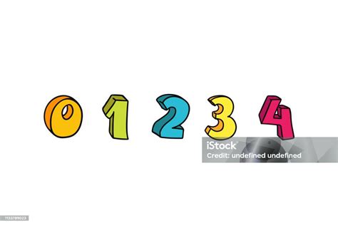 벡터 손으로 그린 3d 라인 아트 번호 설정 합니다 스케치 된 아트 Ouline 글꼴로 표시 됩니다 1에서 0 사이의 라틴어 알파벳 번호입니다 배경 없이 고립 생일 파티