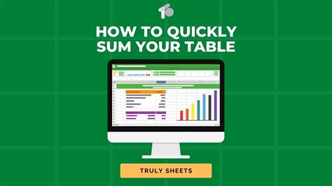 How To Quickly Sum Your Table Sheets Exceltips Exceltricks