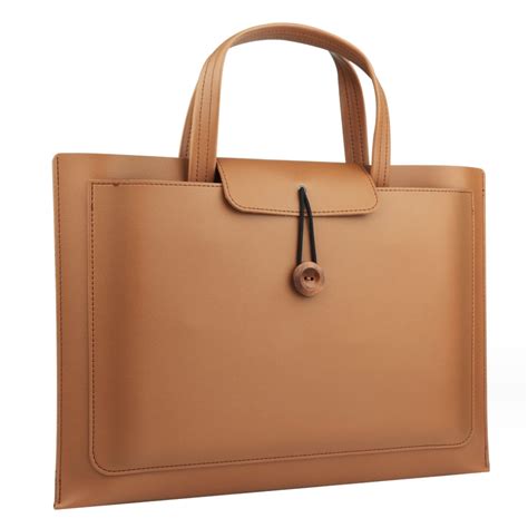 Чанта за лаптоп тип куфарче 4 отделения екологична кожа кафява 16 инча съвместима с