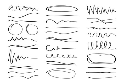 Hand Drawn Collection Of Different Diary Scribble Lines And Elements