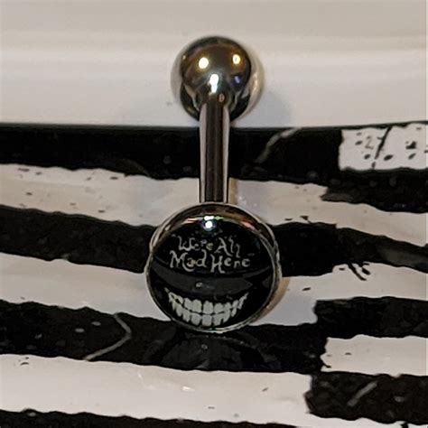 Hot Topic Jewelry 4g Tongue Ring Mad Hatter Alice In Wonderland