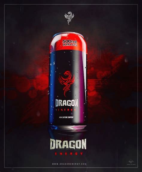 3D Dragon Energy Drink - Render on Behance