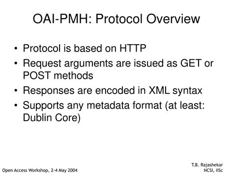 Ppt Oai Pmh Open Archives Initiative Protocol For Metadata Harvesting Powerpoint Presentation