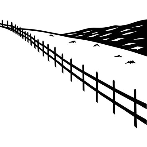 Fence Line Stretching Across Snowy Plain 53548449 Vector Art At Vecteezy