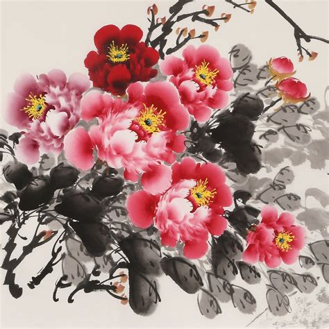 王伟宁 小六尺吉祥如意 青年书画才俊 河南美协会员 牡丹画 99字画网
