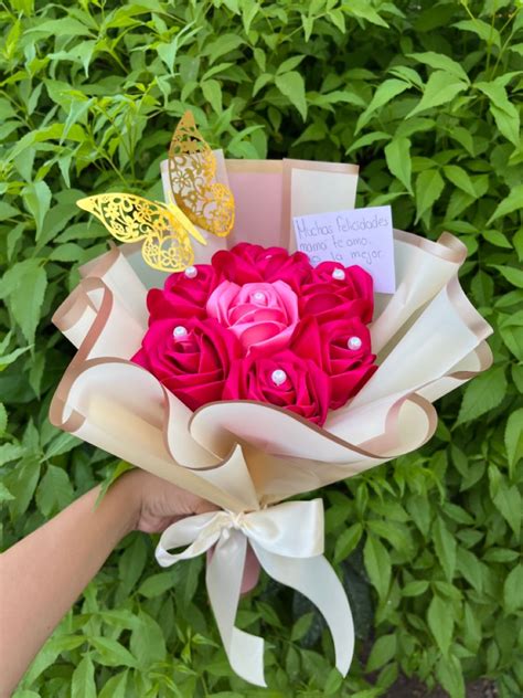 Ramo De 7 Rosas Eternas Rosas By MelissaPalafox Ribbon Flowers
