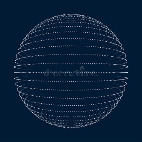 abstract 3d grid globe dots in technology style vector stock vector