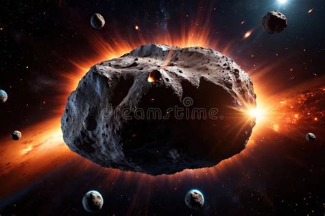 Impact Of Asteroid Meteor Comet Collision Explosion Over Planet Earth
