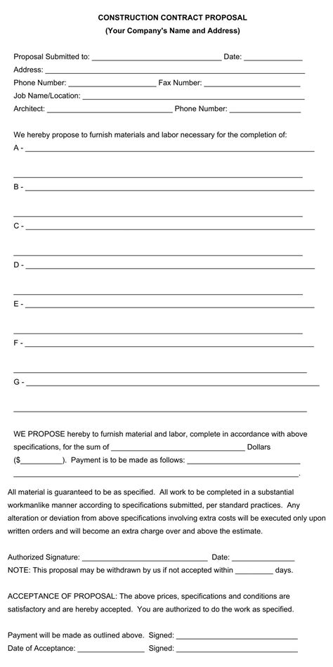 Free Printable Proposal Forms