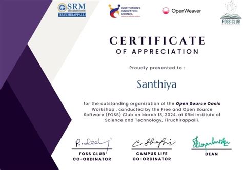 Santhiya B On Linkedin Srm Foss Openweaver