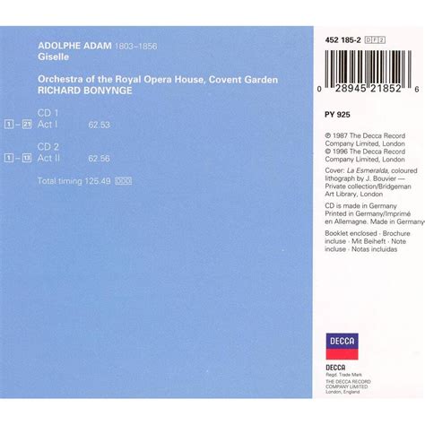 Giselle Richard Bonynge Orchestra Of The Royal Opera House Covent Garden By Adam Adolphe