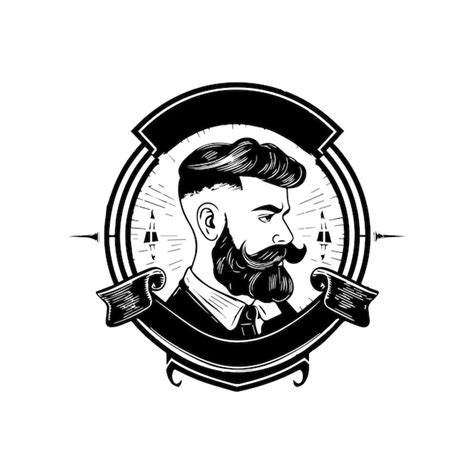 A ilustração do logotipo da barbearia apresenta um design clássico