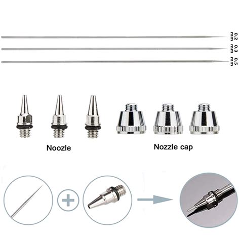 Nasedal 0 3mm Dual Action Black Airbrush Kit With Auto Stop Compressor