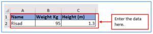 How To Calculate BMI In Excel Body Mass Index Resource