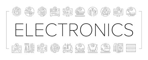 Premium Vector Electronics Technician Technology Icons Set Vector