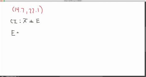 Solveduse Confidence Interval To Find The Margin Of Error And The Sample Meanthe 147221