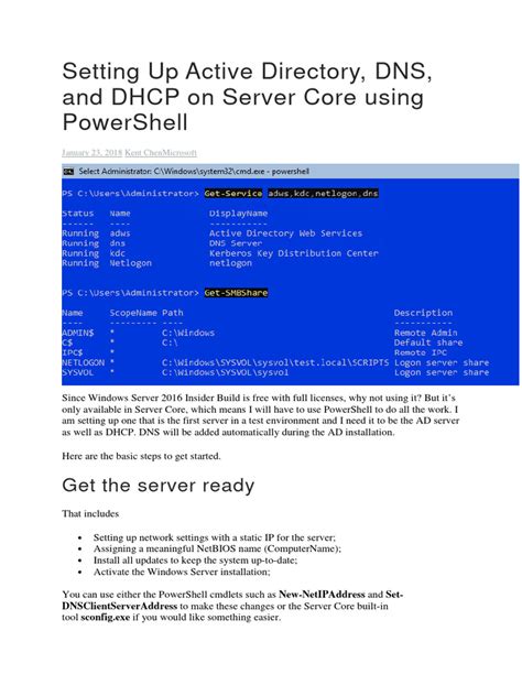 Setting Up Active Directory Dns And D Pdf Active Directory