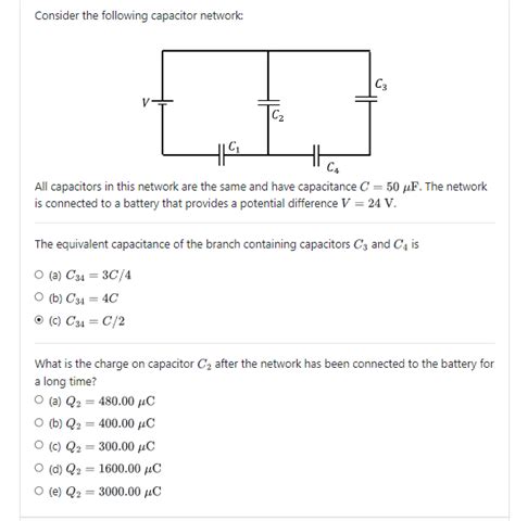 Solved Consider The Following Capacitor Networkall