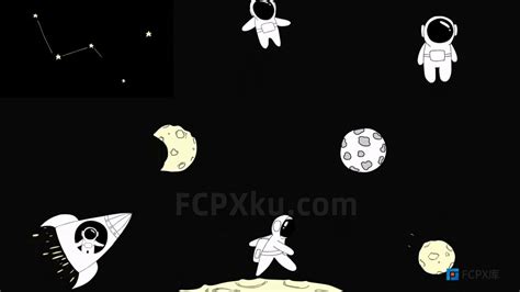 Cartoon Space Animations FCPX插件太空卡通卡通动画元素 FCPX库