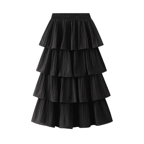 Pleated Big Hem Summer Skirt Tiered Elegance In 2024 Tiered Midi