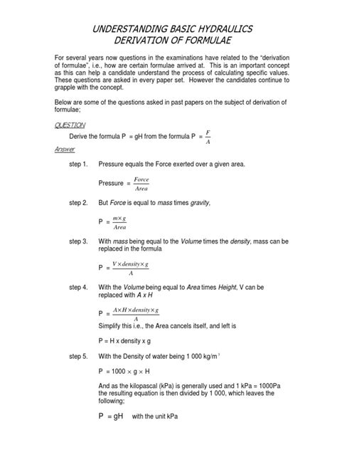 Derivation Of Formula Pdf Pdf Density Litre