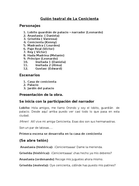 10 Ejemplos De Guiones De Obras De Teatro Cortas Ocio Prueba Porn Sex
