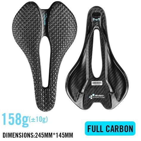 RYET Selle de vélo en carbone ultralégère imprimée en 3D siège de vélo