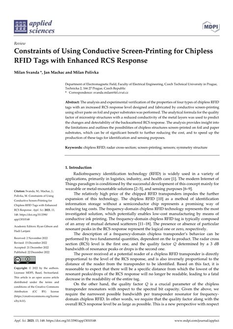 Pdf Constraints Of Using Conductive Screen Printing For Chipless Rfid
