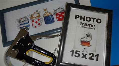 Оформление вышивки в рамку под стекло Youtube