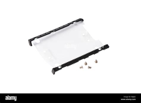 Hdd Assembly Bracket And Screws For Laptop Computer Isolated On White