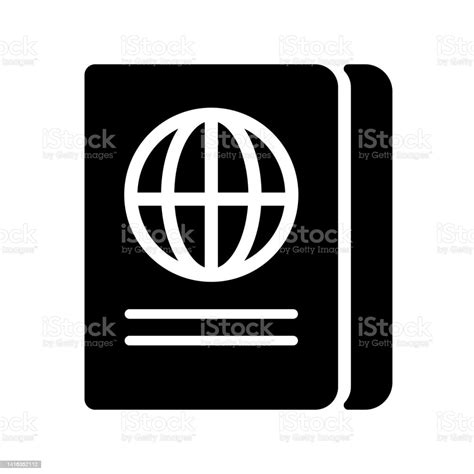 Passport Silhouette Icon Passport Book Vector Stock Illustration