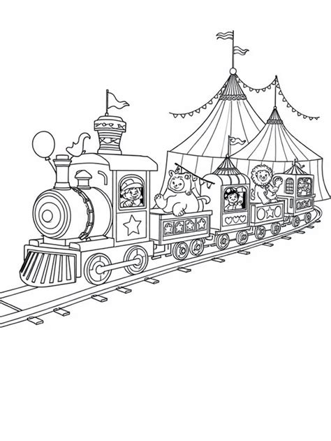 Circus Train Coloring Pages