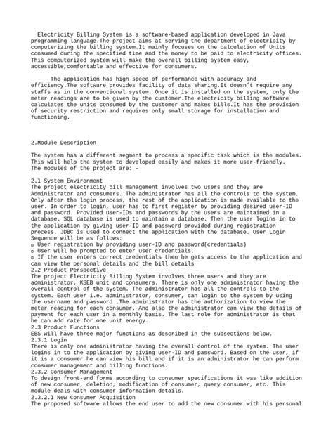 Abstract Billing System Pdf User Computing Databases