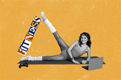 Dibujo De Tendencia Compuesto Collage De Imágenes De Ejercicio De Entrenamiento Activo Jóven