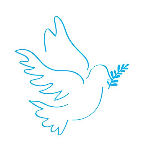 Dove With Olive Branch Line 10429676 Vector Art At Vecteezy