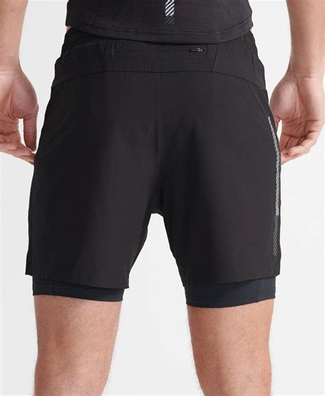 Mens Double Layer Short In Black Superdry Uk