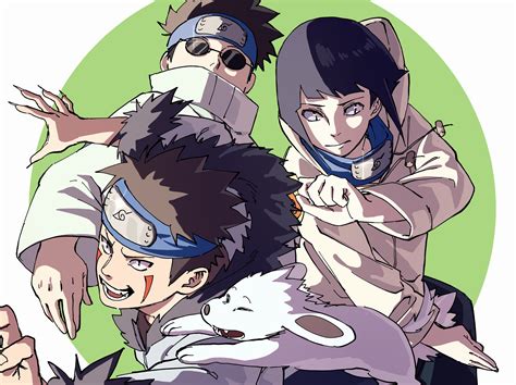 Hyuuga Hinata Inuzuka Kiba Aburame Shino And Akamaru Naruto And 1