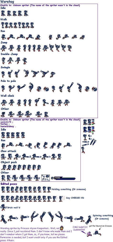 Werehog Sprites Sheet By Caroll Ann On Deviantart