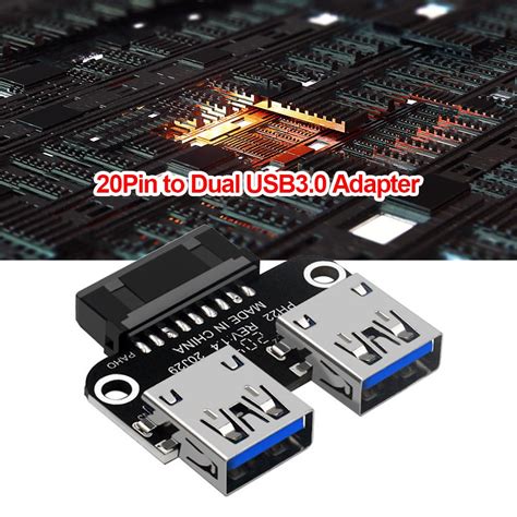 Adaptador De Placa Base Usb 30 De 20 Pines A Doble Tipo A A