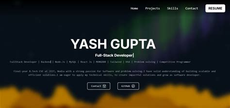 Portfolio Webdevelopment Softwareengineering Frontenddevelopment Yash Gupta