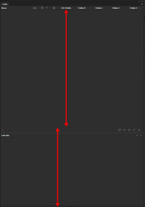 Links Panel Doesnt Remember Its Link Info Divider Adobe Community