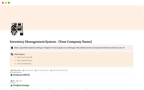 Inventory Manager Notion Template