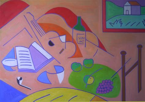 Bodegón Cubista Cuadro Original Óleo Sobre Lienzo Comprar Cuadros