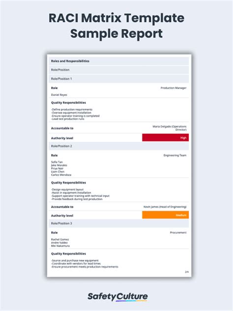 Free Raci Matrix Template Pdf Safetyculture