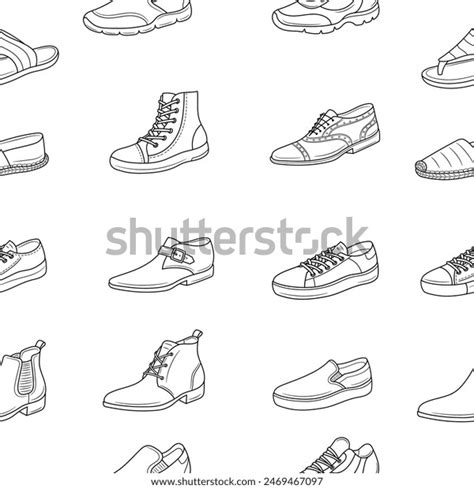 Mens Shoes Collection Various Types Male Stock Vector Royalty Free
