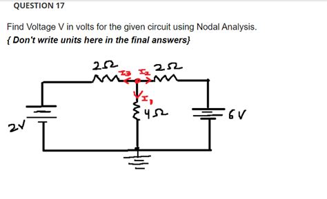 Solved QUESTION Find Voltage V In Volts For The Given Chegg