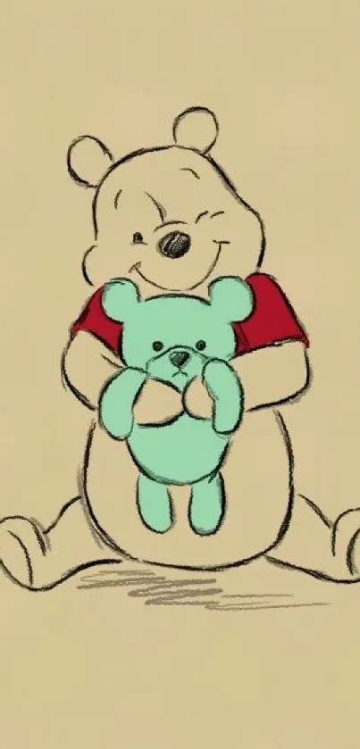 Cute Bear Hug Wallpaper Free Download