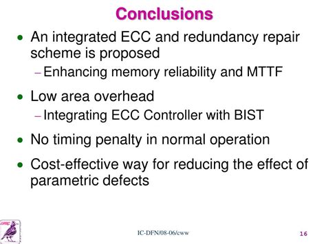 Ppt An Integrated Ecc And Redundancy Repair Scheme For Memory Reliability Enhancement