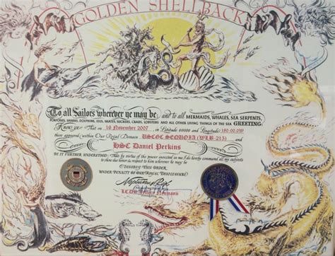 Order Of The A Golden Shellback Crossing The International Date Line